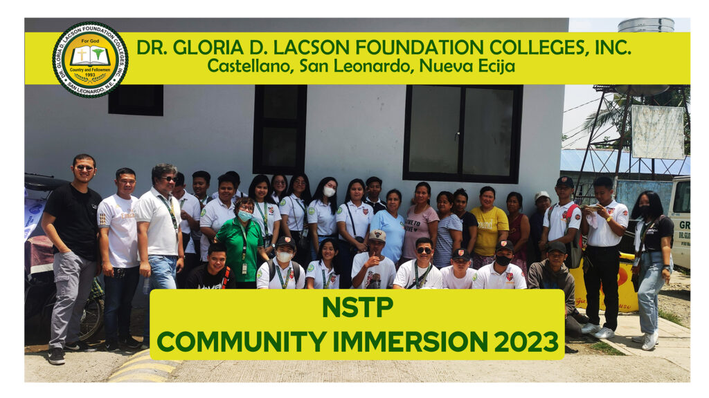 NSTP - Community Immersion 2023 - Gloria Lacson Colleges